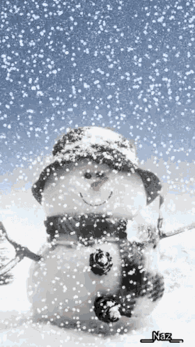 Snow Day with a Cheerful Snowman GIF - Share & View on KLIPY