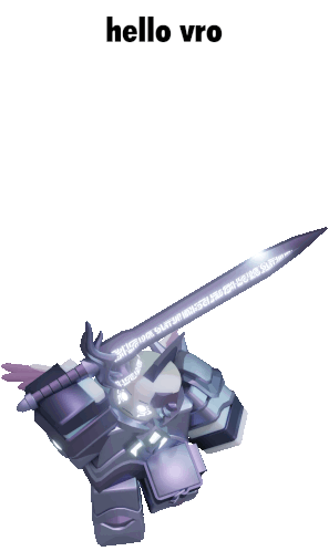 Roblox Phighting Character with Sword - Hello Vro Sticker - Share ...