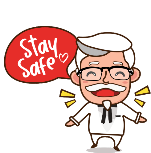 Kfc Malaysia Colonel Sanders Stay Safe Animated Sticker Sticker - Share ...