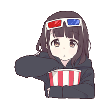 Menhera Eating Popcorn Sticker Sticker - Share & View on KLIPY