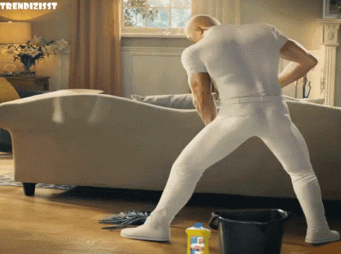 Mr. Clean's Energetic Housework Dance GIF - Share & View on KLIPY