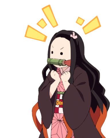 Demon Slayer Nezuko Kamado: Surprised Anime Sticker Sticker - Share ...